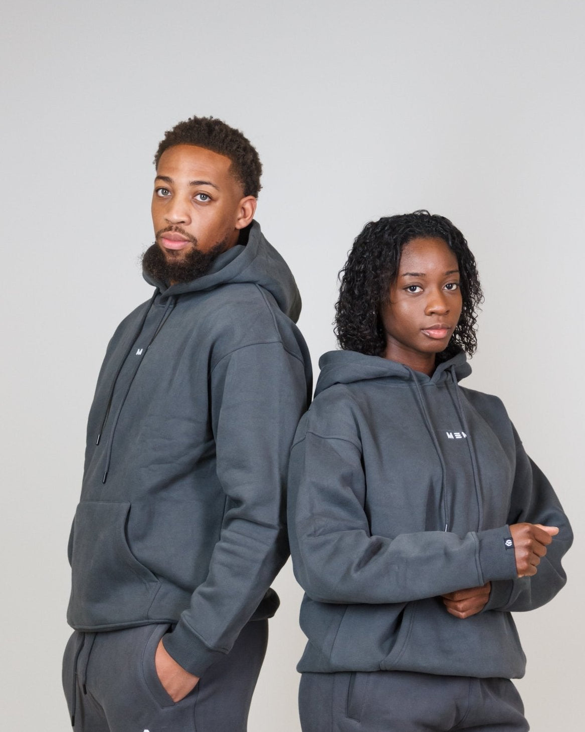 345g Oversized Heavyweight Hoodie-Grey - MEMFitness